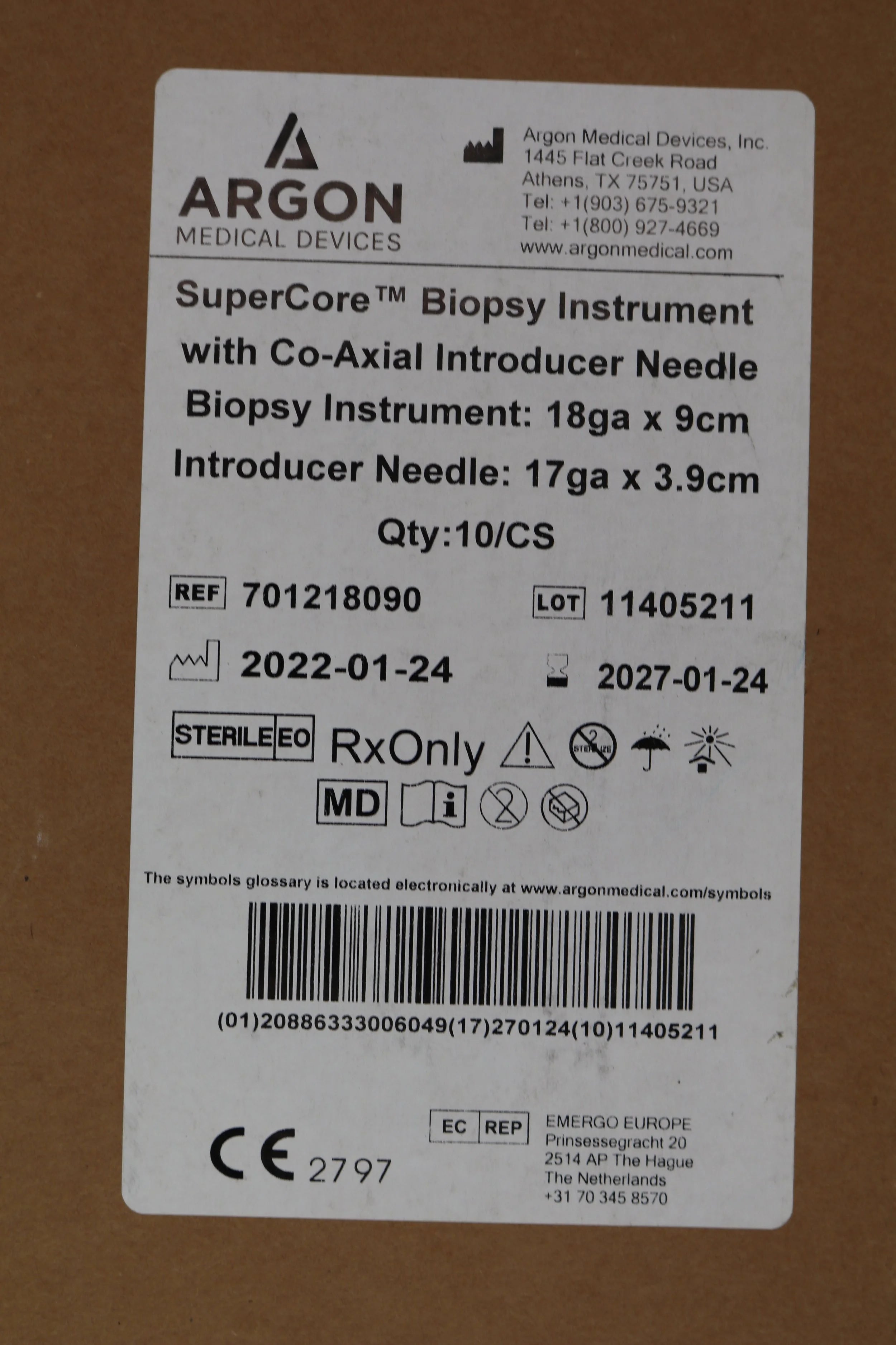 Argon Medical Devices | 701218090 | SuperCore Biopsy Instrument with C – Medical Supply ...