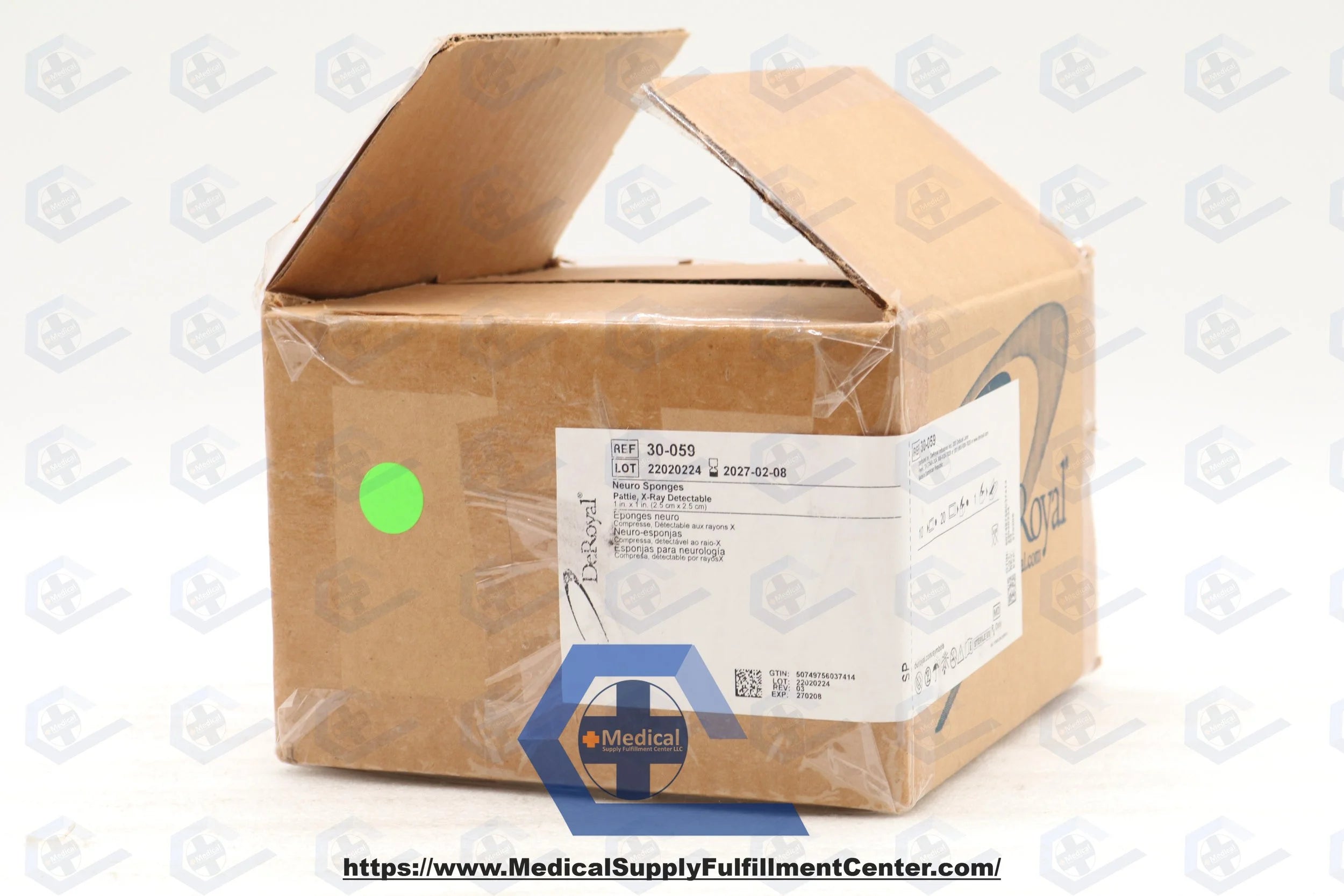 Deroyal | 30-059 | DeRoyal Neuro Sponges, Pattie 1" x 1" 10 PER/PACK ...