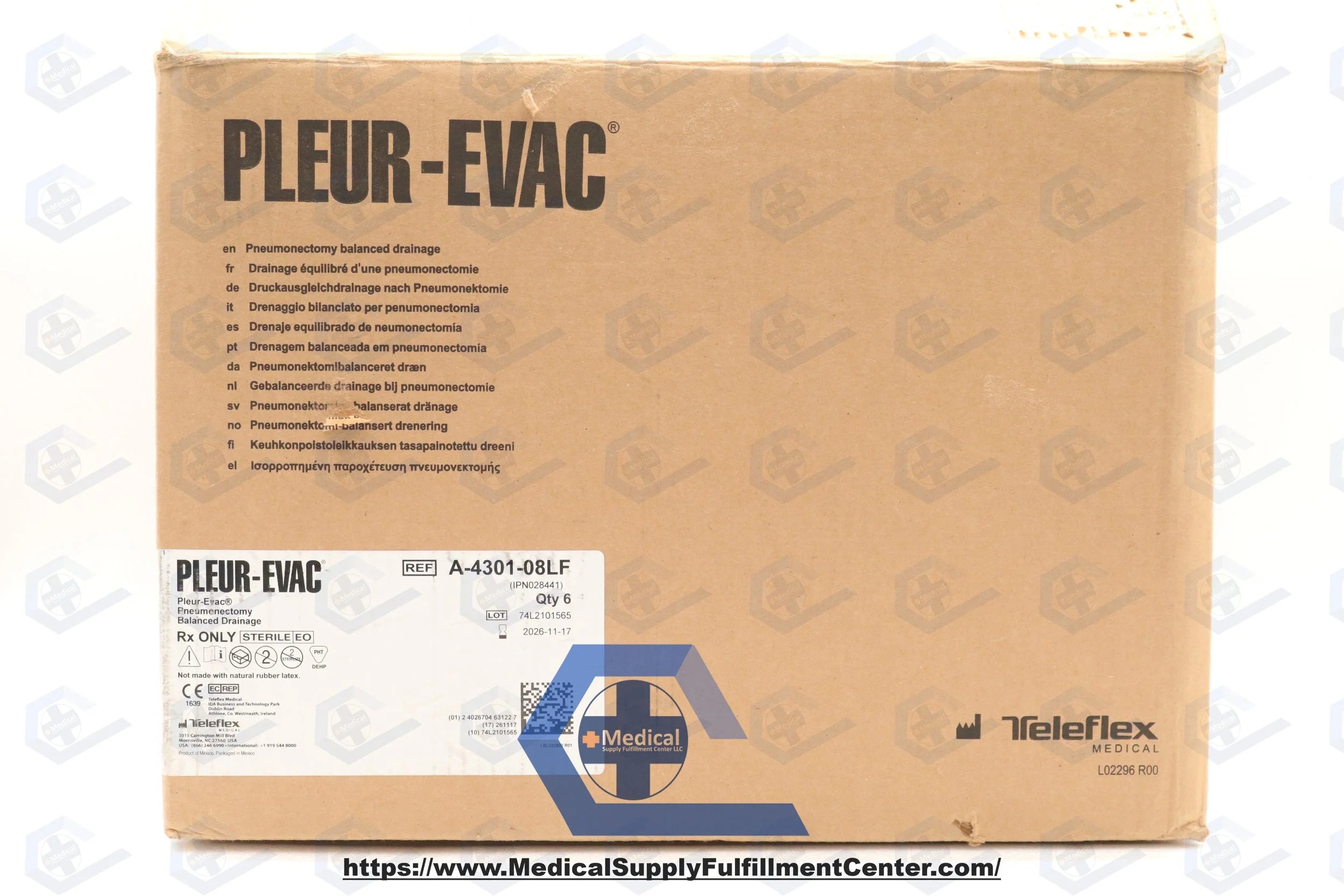 Teleflex | A-4301-08LF | Pleur-Evac Pneumonectomy Balanced Drainage ...