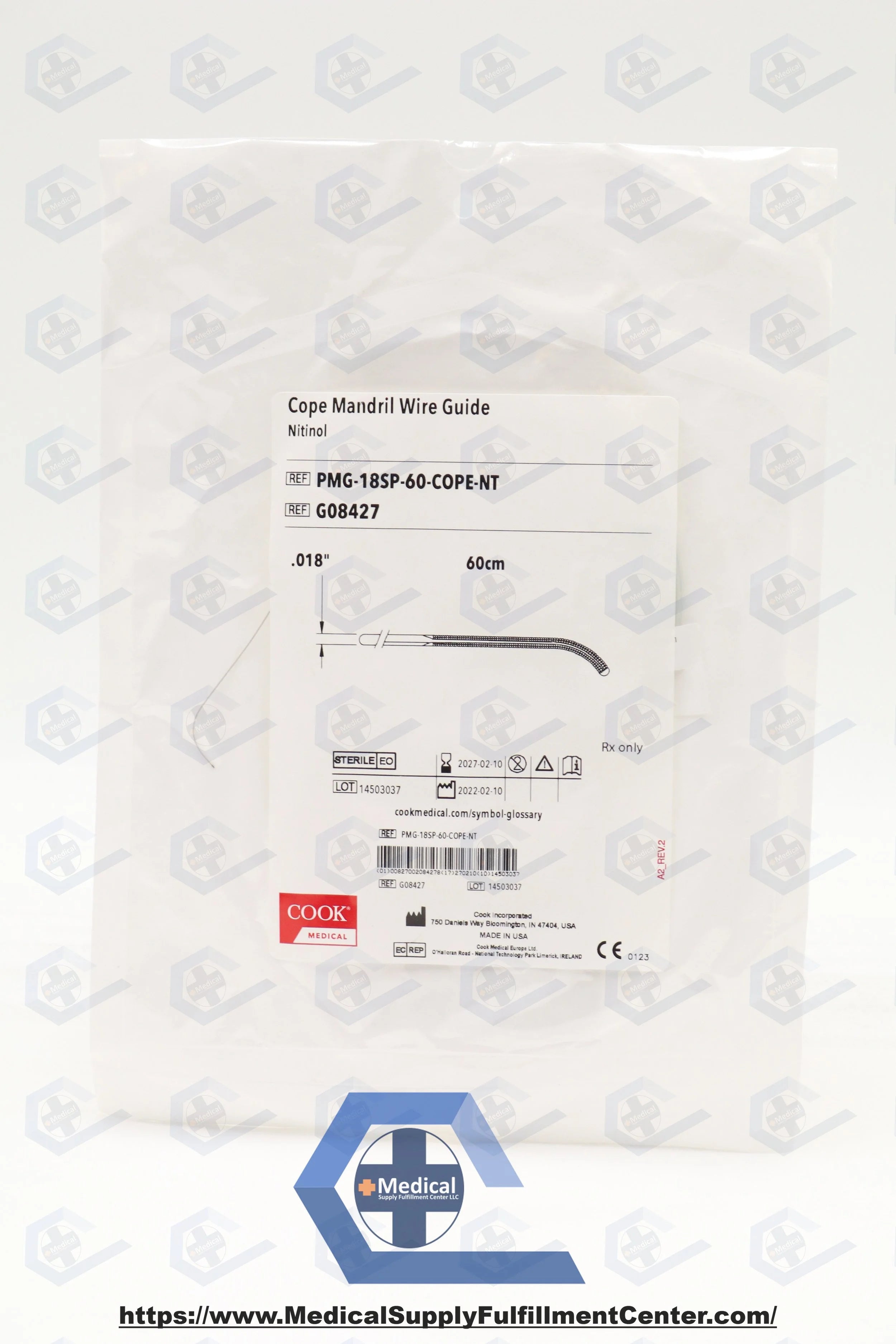 Cook Medical | G08427 | Cope Mandril Nitinol Wire Guide 0.018" x 60cm ...
