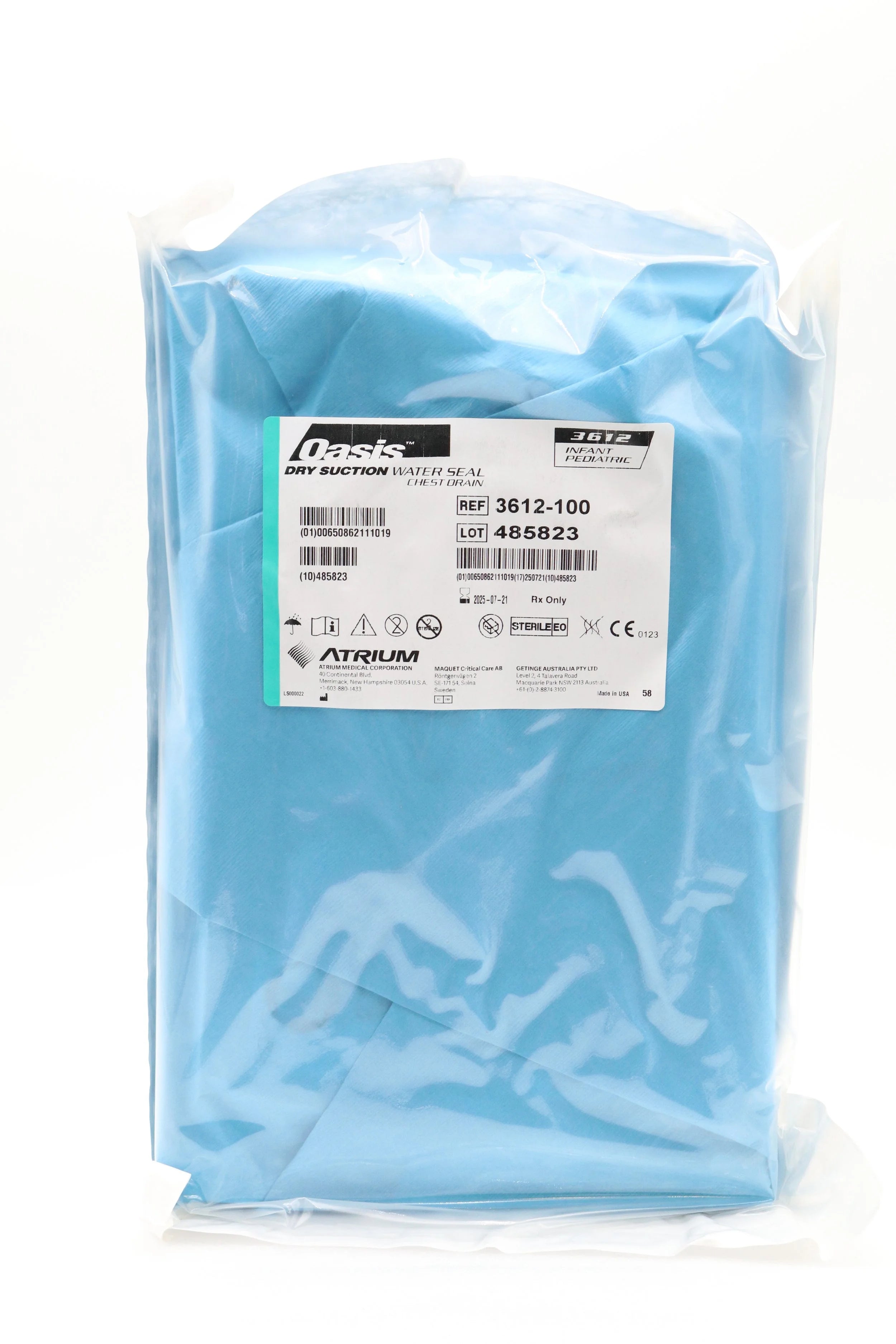 Atrium | 3612-100 | OASIS DRY SUCTION WATER SEAL CHEST DRAIN INFANT PE ...