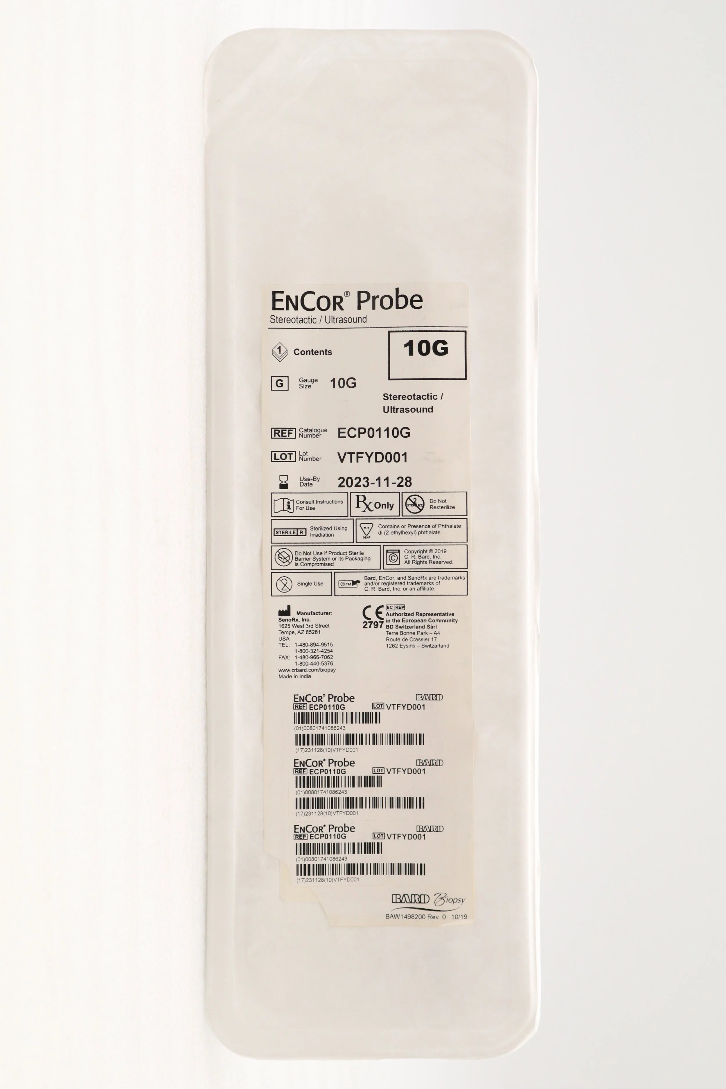 Bard | ECP0110G | Biopsy Probe Encor 10 Gauge Sharp Trocar Tip ...